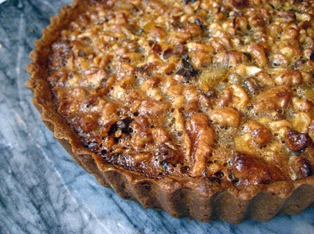 Honeyed Walnut Tart w/ Candied Orange Peel